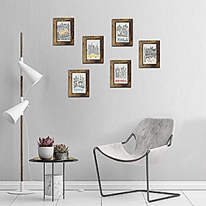 PETAFLOP Picture Frames 4x6 Rustic Frame Fits 4 by 6 Inch Prints Wall Tabletop Display, 7 Pack