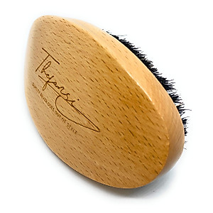 THEFANSI Original Beard Brush for Men With 100 First Cut Boar Bristles. Made in Pear Wood and Firm Bristles. THEFANSI Hair Brush Keeps hair clean, healthy, shiny and protected