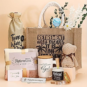 pengtai Retirement Gifts for Women 2023,Happy Retirement Gifts for Coworker,Friends,Retirement Gifts for Nurses,Mom,Retirees Coffee Mug Beach Travel Bag Set
