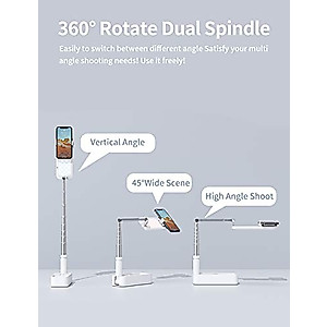 Viozon Extendable Selfie Stand 360° Rotation with Phone Holder, Rechargeable Wireless Foldable 7 Brightness LED Light for Live Streaming/YouTube/Tiktok/Video Recording/Photography/Reading (V6W)