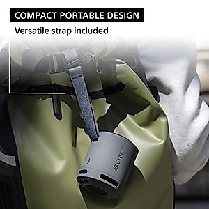 Sony SRS-XB100 Wireless Bluetooth Portable Lightweight Super-Compact Travel Speaker, Extra-Durable IP67 Waterproof & Dustproof, 16 Hour Battery, Versatile Strap, and Hands-Free Calling, Black New