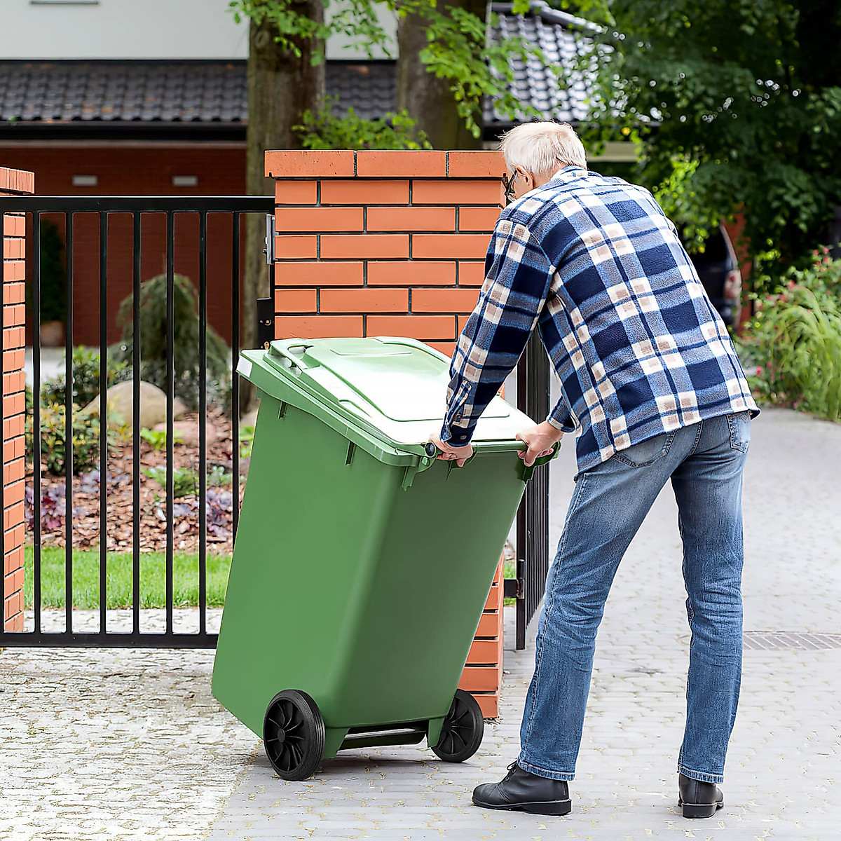 SOLUSTRE 1 Set Trash Garbage Bin Wheels Replacement Can Replacement Wheel Garbage Bin Wheel with Hollow Shaft Wastebasket Pulley Wheel Replacement Parts