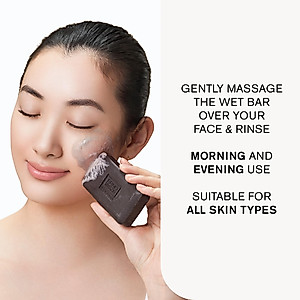 Erno Laszlo Sea Mud Deep Cleansing Bar for Skincare, Charcoal Cleansing Face Bar Purifies, Unclogs Pores, Absorbs Excess Oil, 3.4 Oz, Black