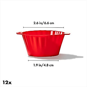 OXO Good Grips Silicone Baking Cups, Pack of 12, Reusable, BPA-Free, Dishwasher Safe, Non-Stick, Food Grade, Cupcake Cups, Muffin Cups, Cupcake Liners, Muffin Liners