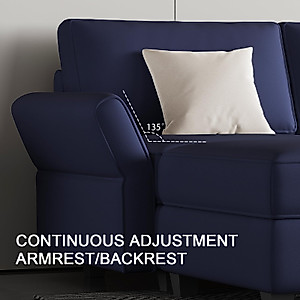 DANNRATCH Modular Sectional Sofa 7 Seat Oversized Convertible Sectional Couch with Reversible Chaise, Sleeper Velvet Modular Couch with Storage Seat for Living Room Furniture Sets Navy Blue