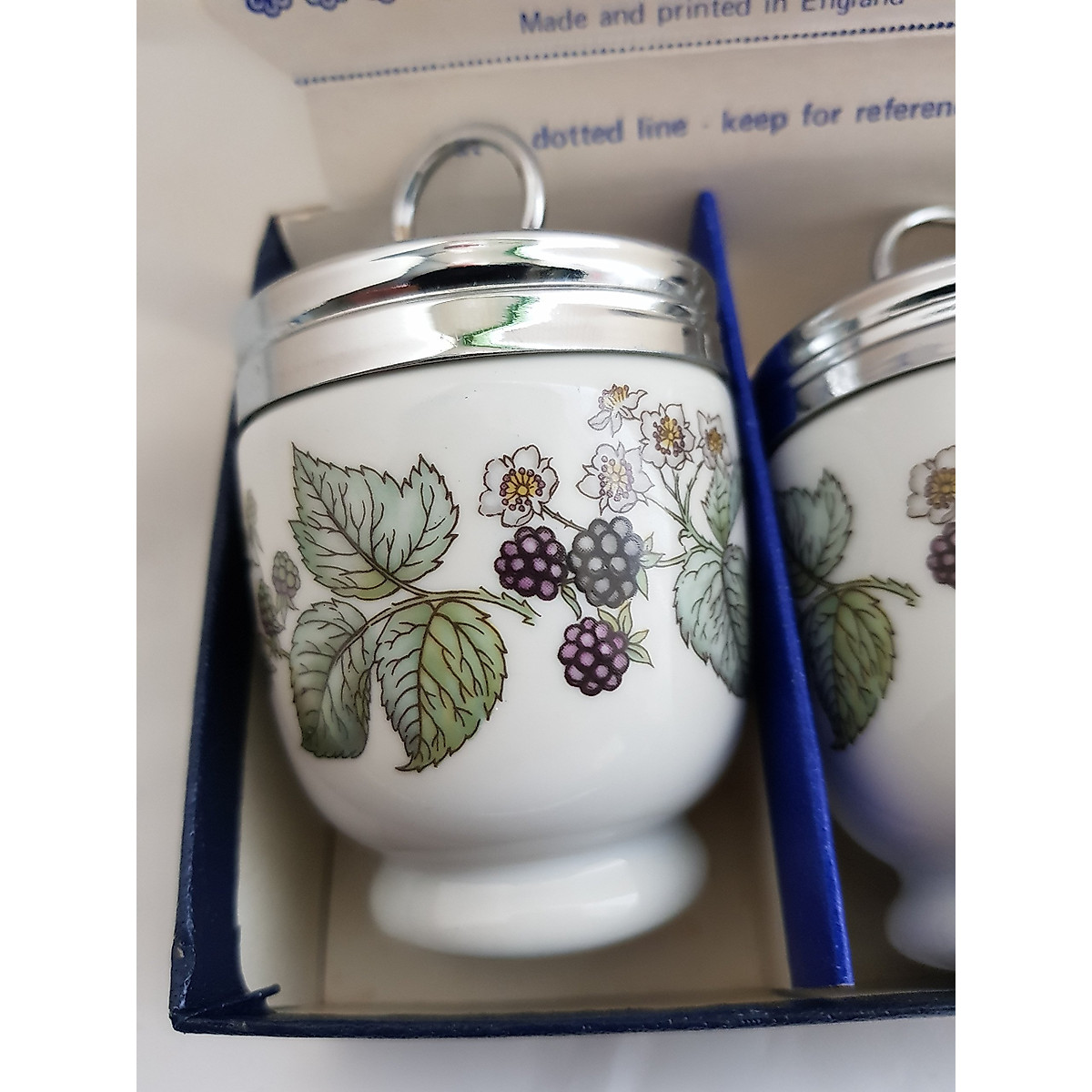Royal Worcester Egg Coddler Pair Lavinia Berries Pattern