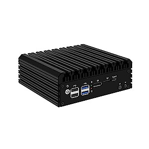 HUNSN Micro Firewall Appliance, Mini PC, VPN, Router PC, Intel Alder Lake-N 12th Gen N100, RJ42, 4 x 2.5GbE I226-V, 2 x HDMI, DP, TF, Type-C, Barebone, NO RAM, NO Storage, NO System