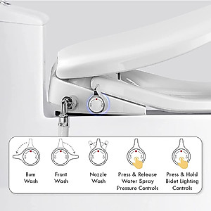 BUTT BUDDY Suite - Smart Bidet Toilet Seat Attachment & Fresh Water Sprayer (Cool & Warm Temperature Control | Dual-Nozzle Cleaning, Adjustable Pressure | Easy Setup, Universal Fit)