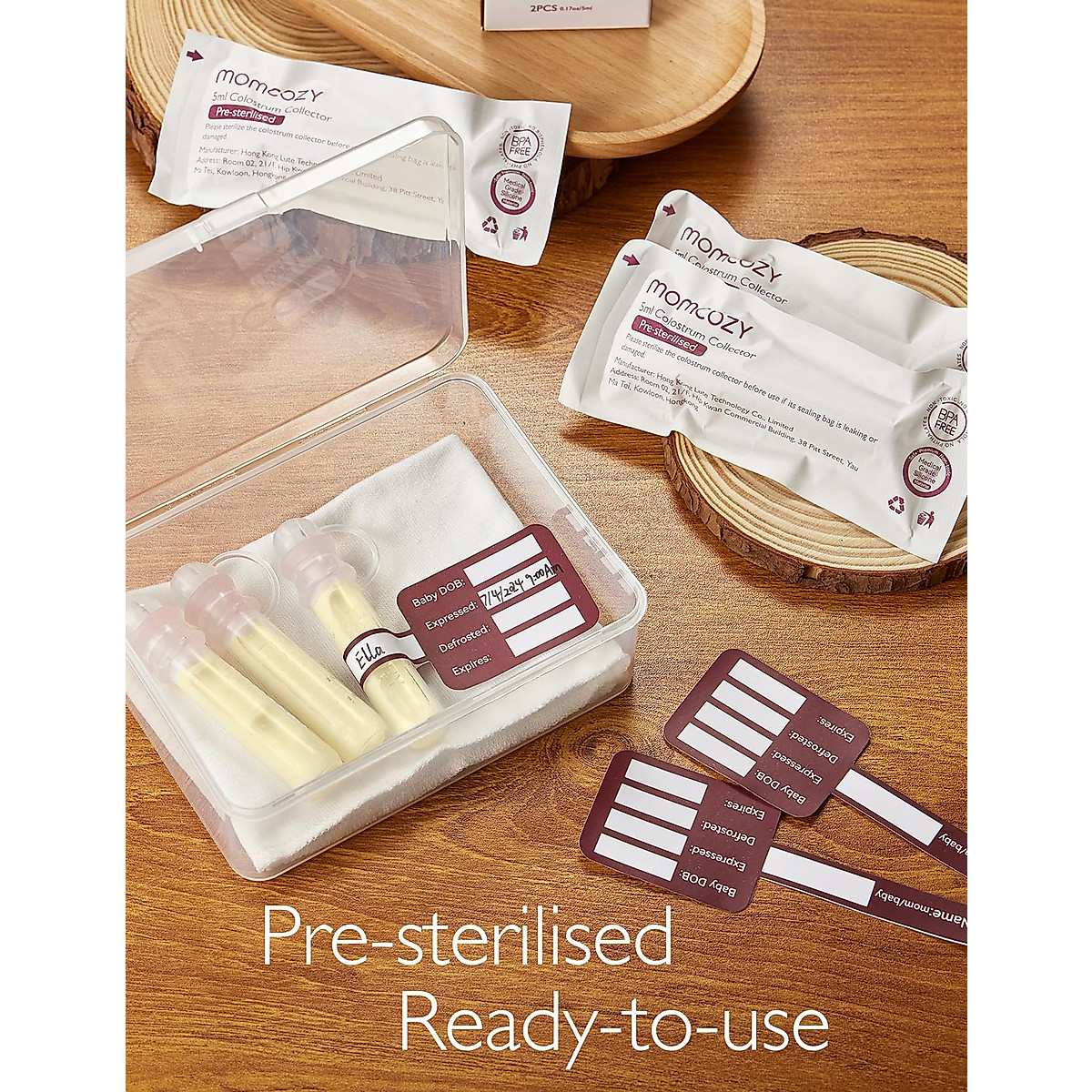 Momcozy Colostrum Collection Toll Kit, Food-grade Silicone Colostrum Collector with Portable Storage Box, Cleaning Brush & Other Accessories, 5ml 1PC