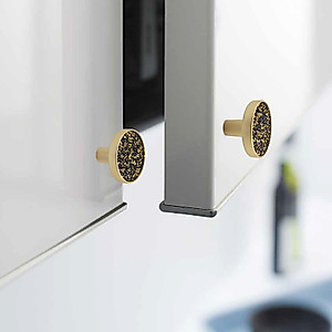 Ismosm 6 Pack Gold Cabinet Dresser Drawer Knobs, Cabinet Hardware, Bling Modern Metal Drawer Pulls and Knobs for Cabinets, Dressers, and Many Other Home and Office Furniture (Gold 6 Pcs)