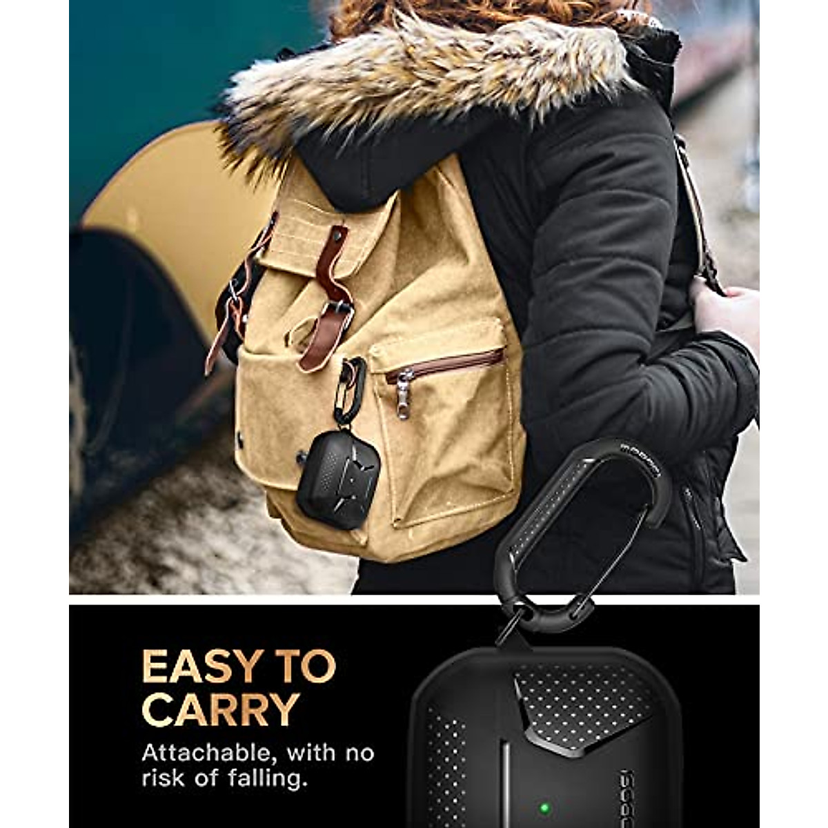 MOBOSI for AirPods 3rd Generation Case, Cool AirPods 3 Case with Keychain Silicone Shockproof Anti-Slip Protective Cover for Men Women, Rugged AirPod Case for 3 Generation (2021), Black