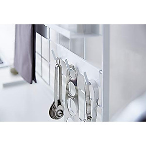 Yamazaki Home Grid Panel Organizer and Accessories-Wall Storage Decor, One Size, White