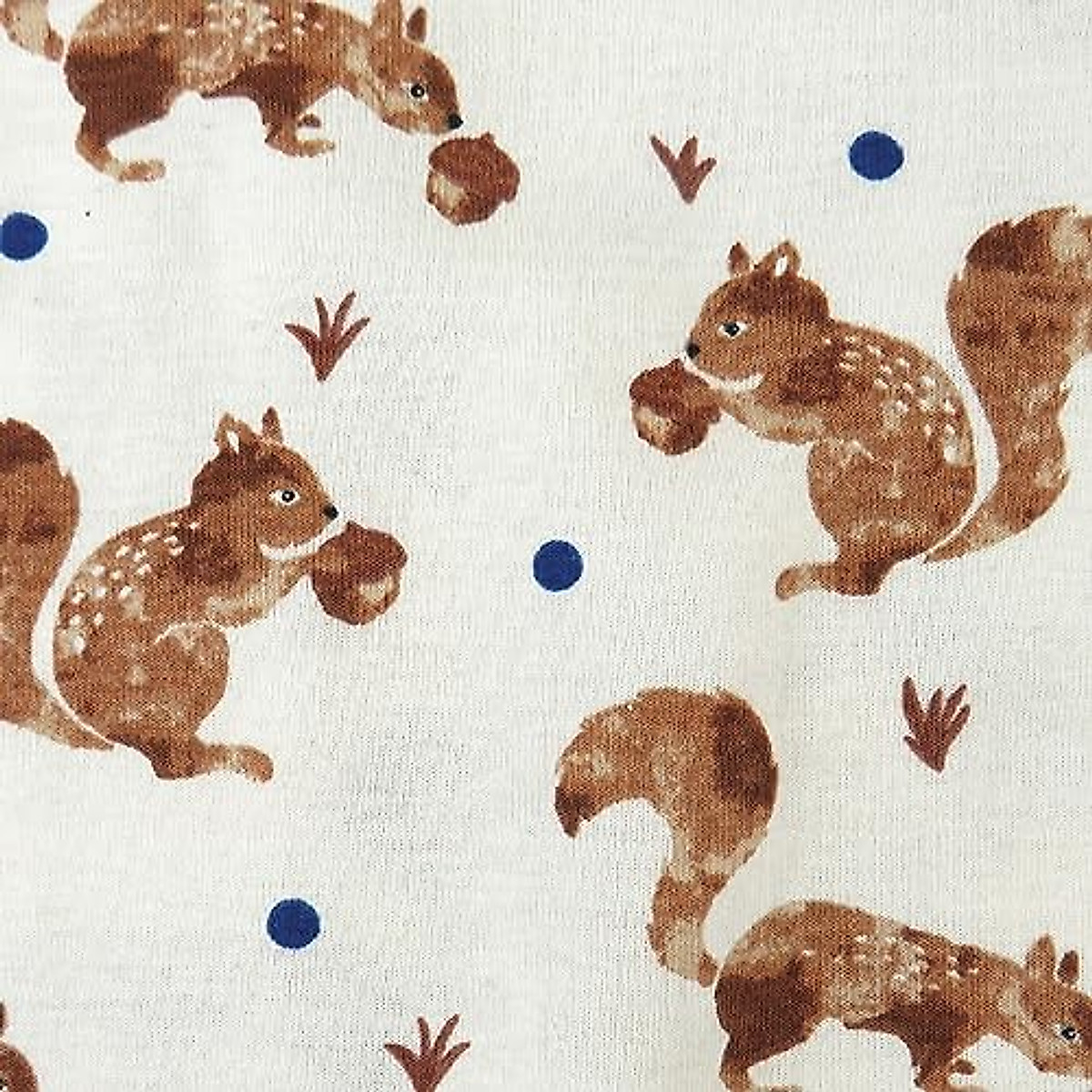 HonestBaby Non-Slip Footed Pajamas One-Piece Sleeper Jumpsuit Zip-Front PJs 100% Organic Cotton for Baby Boys, Nuts, 18 Months