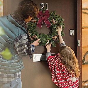 WEBEEDY 2 Rolls Christmas Velvet Ribbon Red Green Velvet Gold Trim Wire Edge Ribbon for Home Decor Gift Wrapping Christmas DIY Crafts, 20 Yards in Total