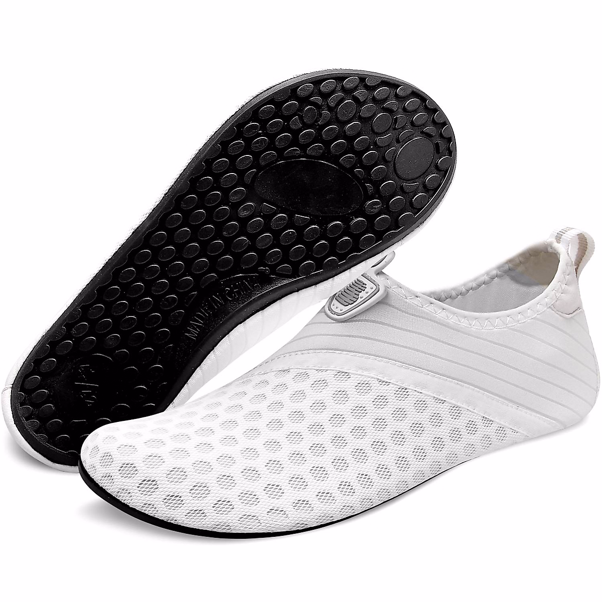 BARERUN Womens Mens Outdoor Water Shoes Aqua Socks for Beach Swim Surf Yoga Sport White 12-13 M US Women / 10-11 M US Men