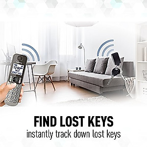 PANASONIC Corded/Cordless Phone System with Answering Machine and One Touch Call Blocking – 3 Handsets - KX-TGF353N (Champagne Gold)