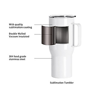 PYD Life Sublimation Tumblers Blanks with Handle 25 OZ Coffee Travel Car Stainless Steel Mugs Cups with Leakproof Lid and Straw for Mug Tumbler Heat Press Sublimation Oven Printing 4 Pack