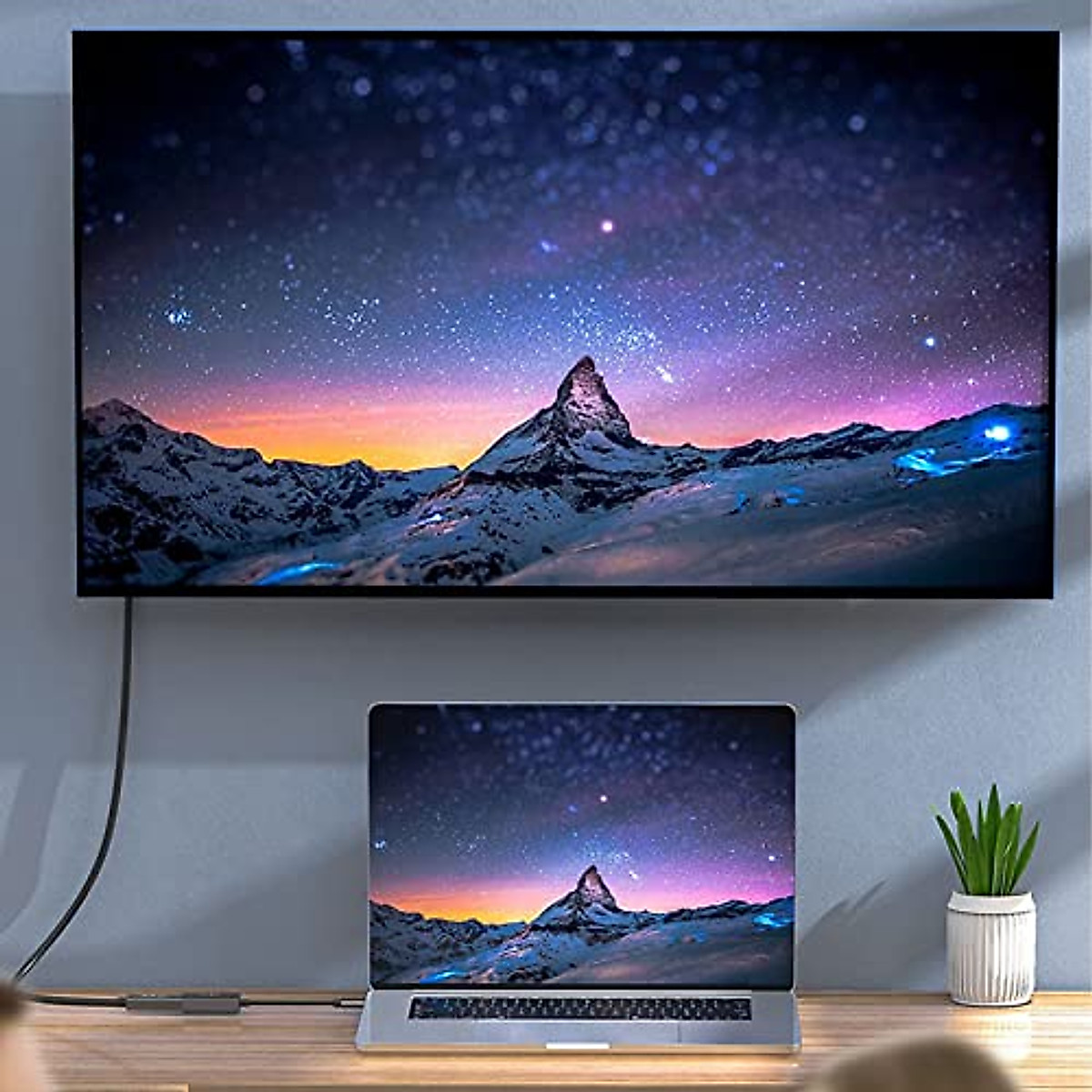 Naroote Type C to HD Adapter, Plated Plug and Play USB C to 4K Adapter for Laptop