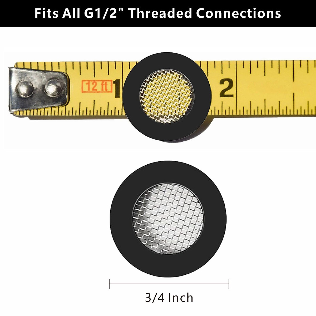 4 Pack Shower Head Filter Gasket, 3/4" Rubber Washer for 1/2" Fixed Shower Head/Handheld Shower Hose Connector, Creates A Seal to Prevent Leakage