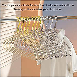 Clear Acrylic Hangers, Plastic Glitter Coat Hanger, Non-Slip Space Saving Suit Hangers Heavy Duty Clothes Hanger with Non Slip Notches ( Color : Silver+Blue )