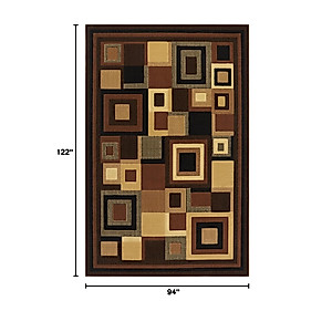 Home Dynamix Catalina Virginia Abstract Runner Rug, Geometric Black/Brown 7'10"x10'2"