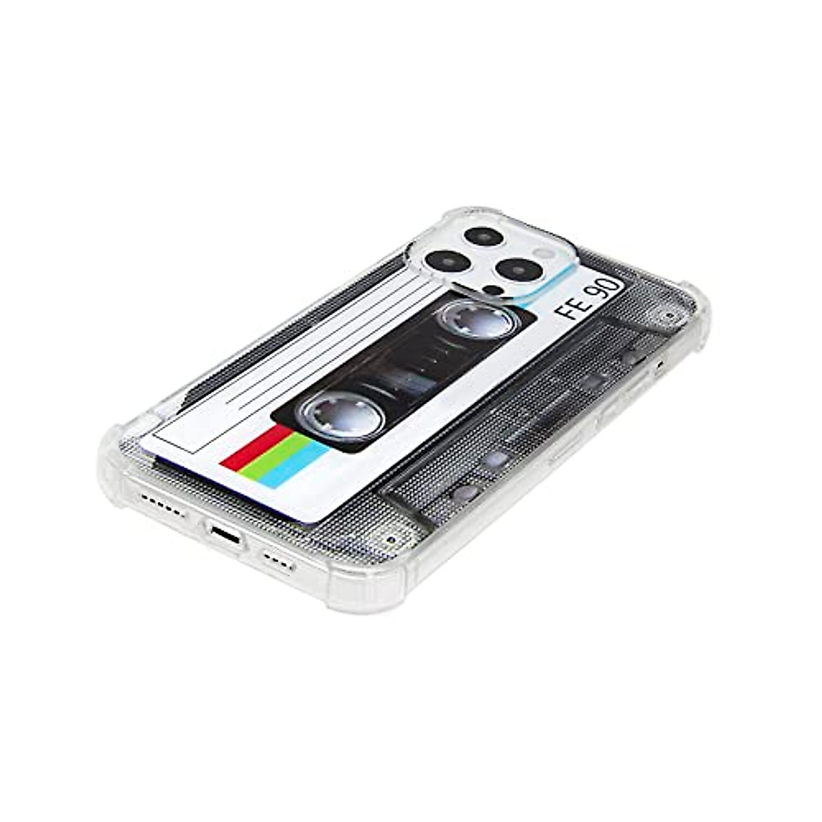 FAteamll Case for iPhone 13 Pro Max, Matte Finish Heavy Duty Soft Back Cover with Reinforced Corners TPU Soft Bumper Retro Cassette Tape Case Compatible with iPhone 13 Pro Max(6.7 Inch)