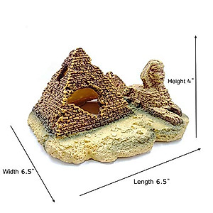 M2cbridge Aquarium Decor Castle Fish Tank Decoration Stands Egyptian Pyramid Rockery Hiding Cave Tree House Hideout (Egyptian Pyramid)