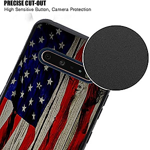 Compatible with LG V60 ThinQ 5G Case, Retro USA American Flag Old Wood Grain Graphic Design for LG Case Men Boys,Soft Silicone Stylish Cool Case for LG