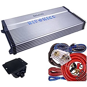 Hifonics BXX6000.1D 6000 Watt RMS 1-Channel Monoblock D Class Amplifier Brutus Car Audio with Red 0 Gauge Installation Kit Bundle,Silver