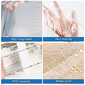 METCRY 50 Pieces of Plastic Sheeting for Body Wraps, 83x47 Inch Thick Plastic Sheeting for Body Wraps, Disposable Film Bathtub Sauna Accessories for Beauty Salon Spa Sauna