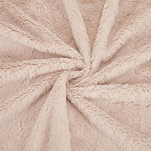 BENECREAT 63x20 Inch Short Hair Faux Fur Fabric, Antique White Pre-Cut Craft Fur Fabric Shaggy Fur Patches for Costumes, Apparel, Rugs, Pillows, Decorations