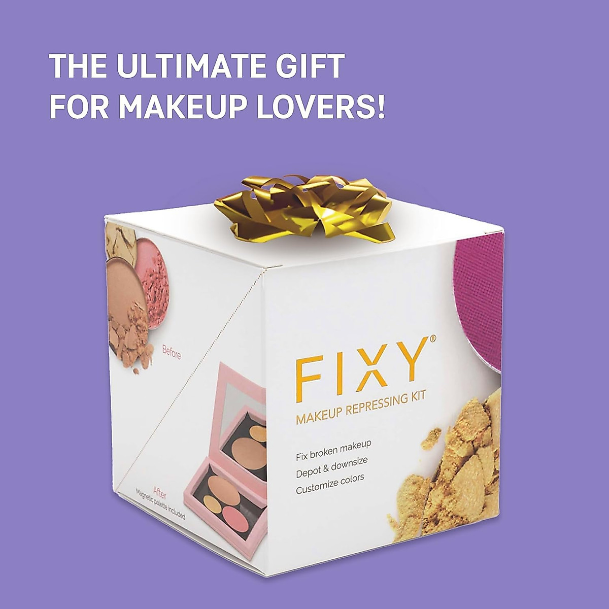 FIXY Makeup Repair Kit - Repressing tool for Eyeshadows, Blush & Highlighter or Depot | Organize Makeup Pans in Makeup Palette with Mirror | Makeup Artist Must Haves