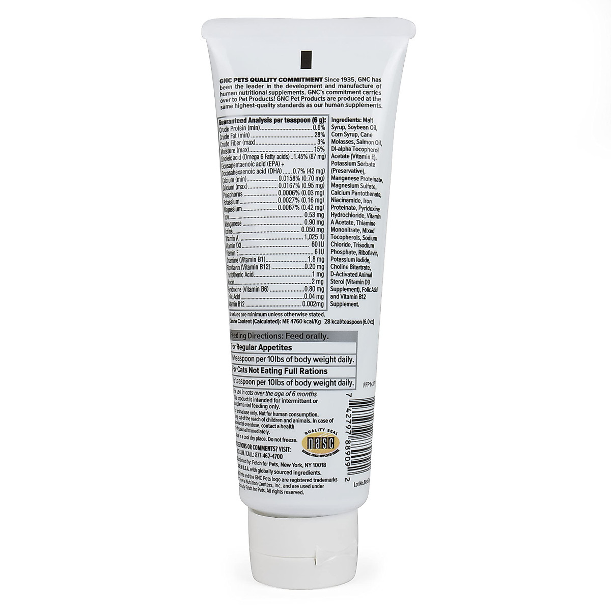 GNC Pets Ultra Multivitamin Gel/Paste, Cats, Salmon Flavor, 3.5-oz Tube | Multivitamin Supplement Gel for Cats Salmon Flavor | Cat Daily Supplement Salmon Flavor FF14379