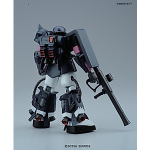 Bandai Hobby HGUC MS-06R-1A Zaku II High Grade Universal Century 1/144 Gundam MSV Action Figure (Black Tri-Stars Color)