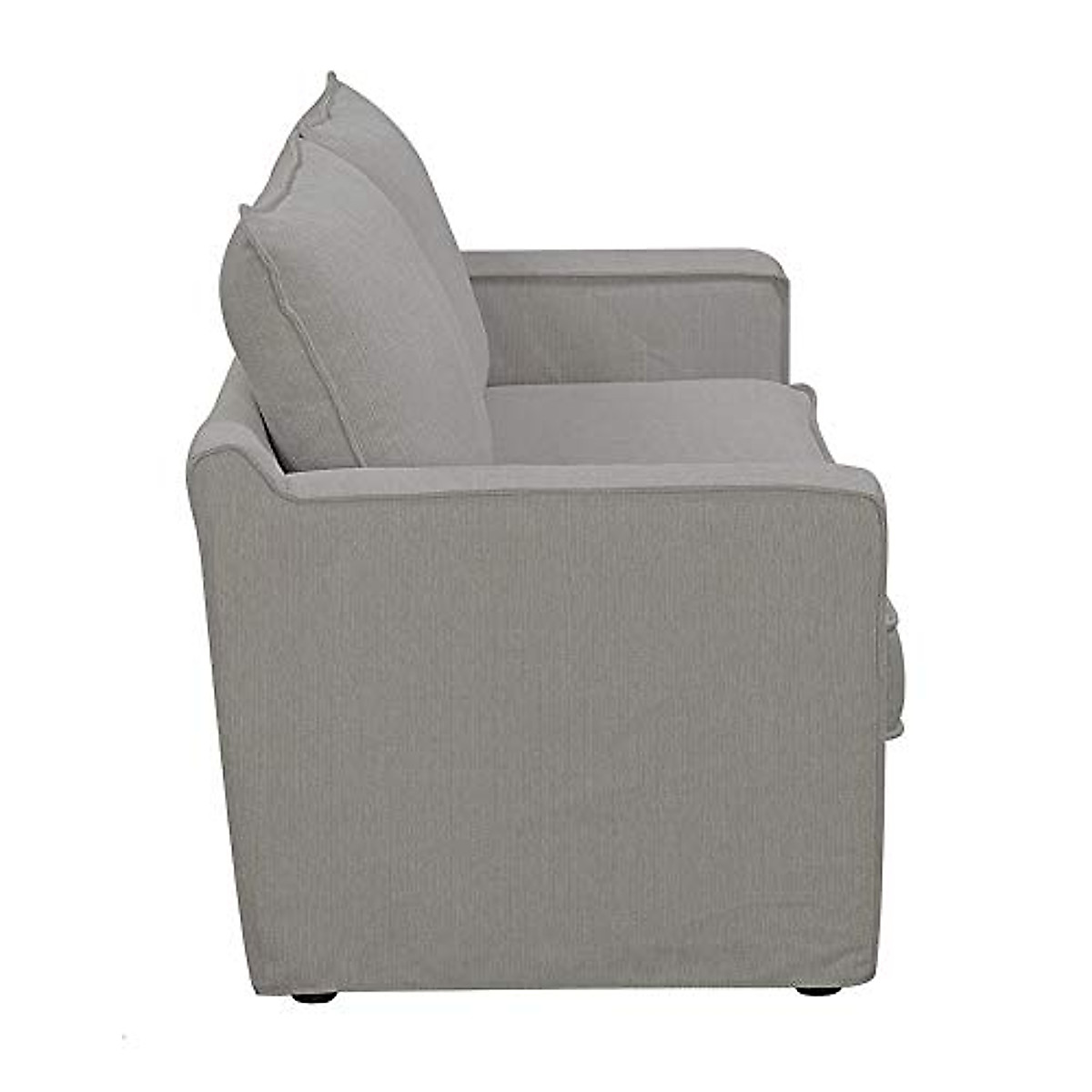 Serta Colton 85" Upholstered Living Room Sofa with Removable Slip Covers, Modern Track Arm Fabric Couch, Soft Comfortable Cushions, Linen Beige