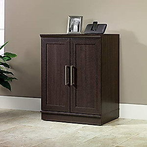 Sauder Homeplus Base Cabinet, Dakota Oak Finish & 419496 Miscellaneous Storage Storage Cabinet, L: 29.375" x W: 16.125" x H: 71.125", Cinnamon Cherry Finish