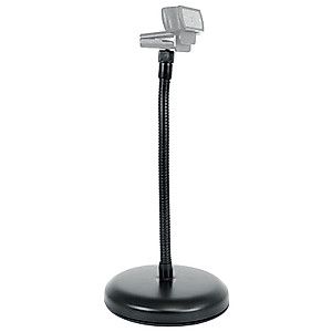 Rockville RDMS7 Desktop Mic Stand w 11.8" Gooseneck+Weighted Base+Webcam Adapter