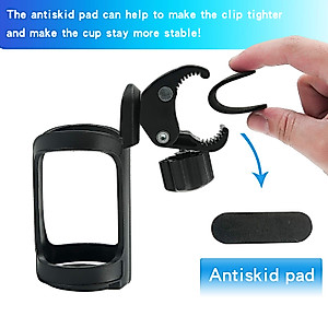 Eucredy Universal Stroller Cup Holder, Upgrade Cup Holder for Walker, Attachable Bike Water Bottle Holder, Drink Holder Attachment for Wheelchair, Motorcycle, Scooter, Bicycle, Rolling Walker, Trolley