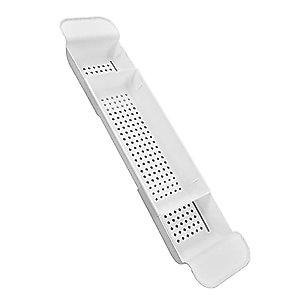 Expandable Bathtub Caddy Tray, Multifunction Bath Organizer Rack Holder for Candle Towel Book Phone Storage(White)