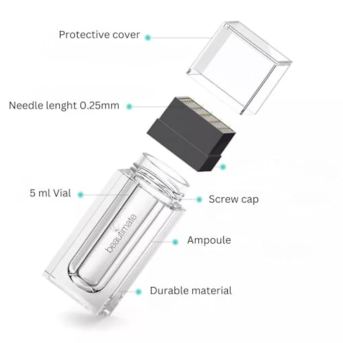 beautimate Microneedling Hydra Stamp - Derma Stamp and Serum Infusion Tool - Microneedle Skincare Tool for Home Use - For Face, Hair, and Beard - 0.25mm