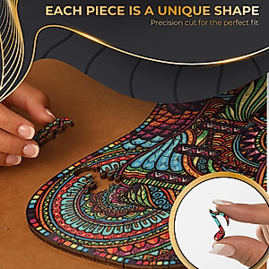 ZenChalet - Zen Guitar 200 Piece Puzzle - Unique Wooden Jigsaw Puzzles for Adults, Uniquely Shaped Pieces Craftsmanship - Rompe Cabeza para Adultos