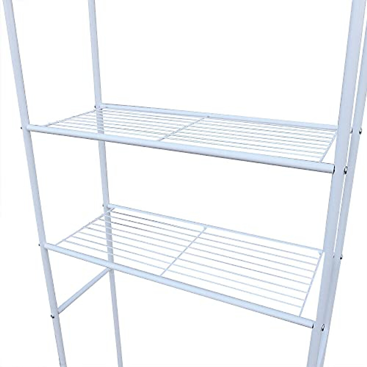 Xuthusman Over The Toilet Storage Rack 3 Tier Space Saver Rack Metal Bathroom Shelf Organizer White 70.9 * 24.4 * 12.6in (White)