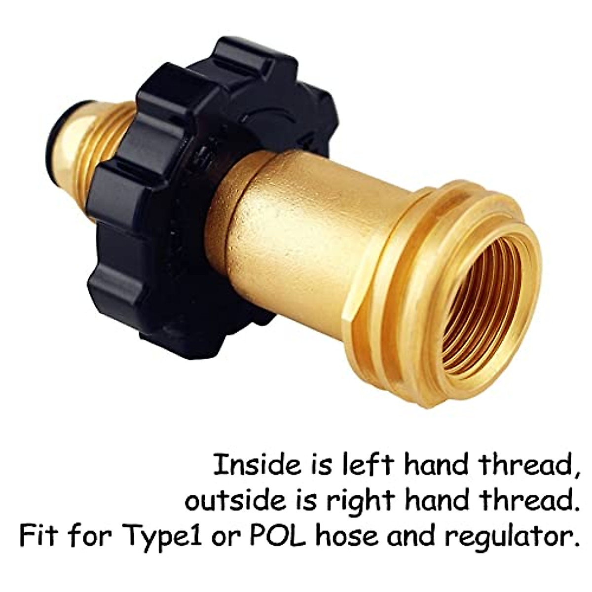 Uenede Brass Propane Tank Adapter with Wrench Converts POL LP Tank Service Valve to QCC1/Type1 Hose or Regualtor Old to New Type Connection