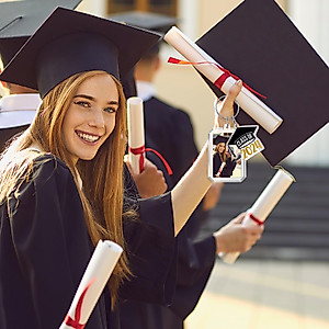 Landical 30 Set Graduation Photo Keychains Class of 2024 Acrylic Photo Frame Keyrings Rectangle 2024 Clear Blanks Picture Keychains DIY Grad Cap Key Chain for Graduation Party Gifts, 2.2 x 1.6 In