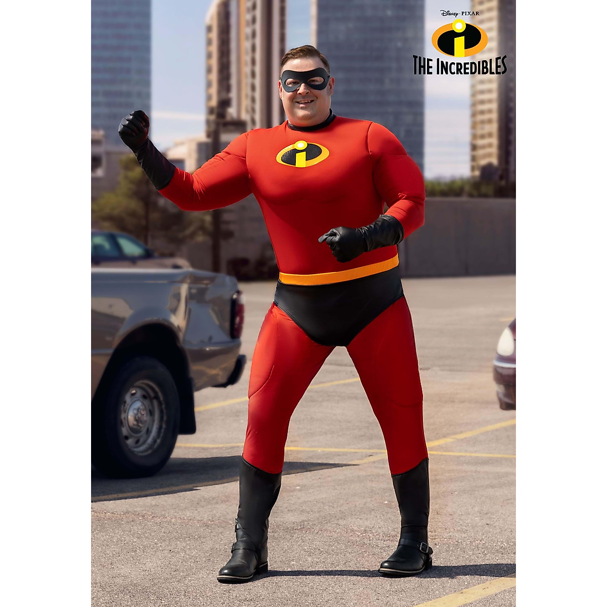 Fun Costumes Disney Pixar The Incredibles Mr. Incredible Plus Size, Red Superhero Suit for Halloween or Cosplay Dress-Up 3X