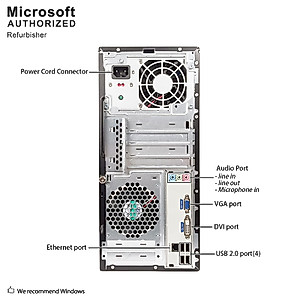 HP Pro 3500 Microtower Desktop PC, Intel Core i3-3220 3.3GHz, 8G DDR3, 1T, WiFi, BT 4.0, DVD, Windows 10 64-Multi-Language Support English/Spanish/French (Renewed)