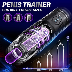Automatic Male Masturbator Sex Toys for Men - Adult Toy Male Sex Toys with 7 Thrusting & 7 Rotating Modes,Hands Free Pocket Pussy Sex Machine with Visual Window & Suction Base Electric Penis Pump