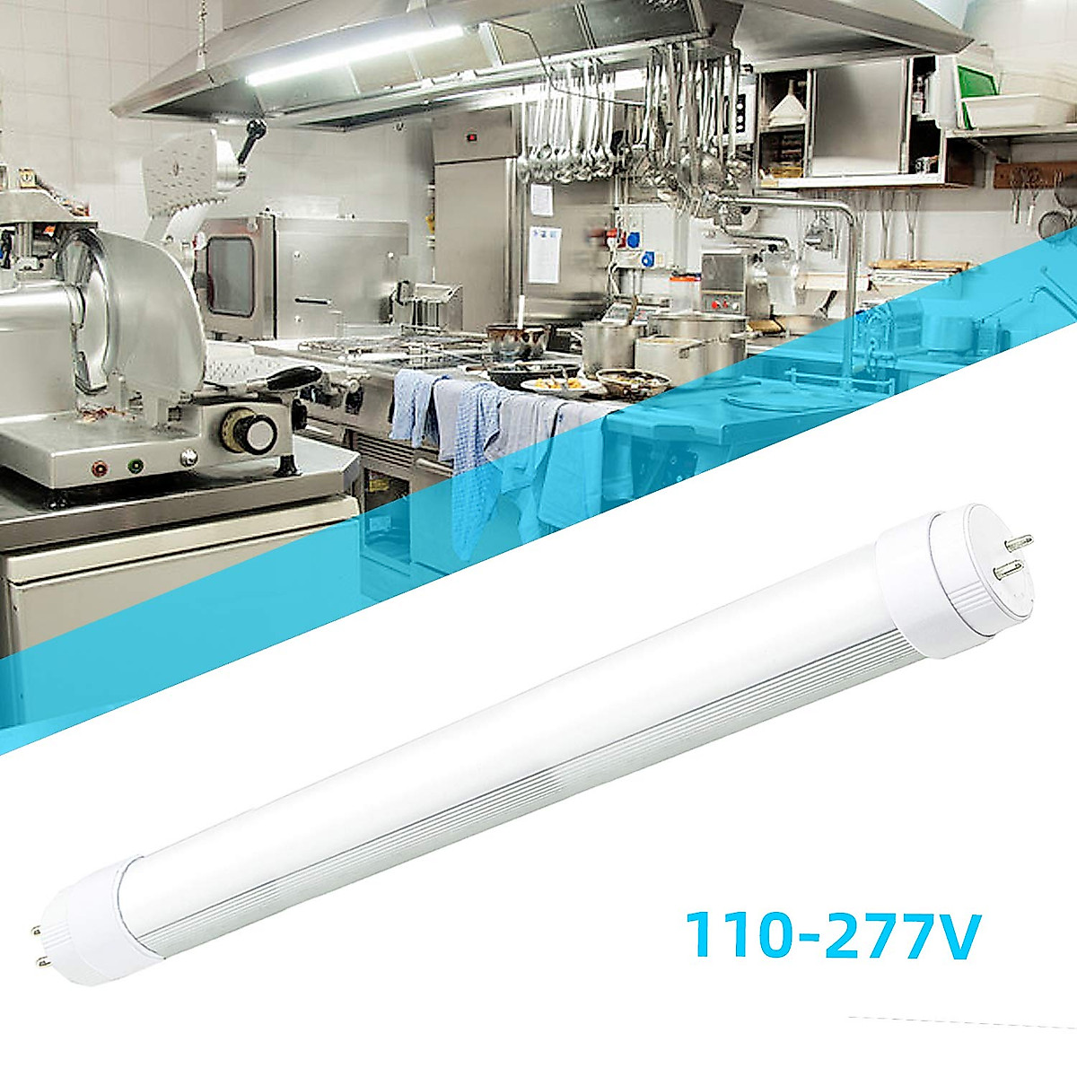F15T8 LED Tube Light,7W 18inch/18 Length, 5000K Daylight White, T8 LED Replacement Tube Light, Rotatable End Caps,Frosted Cover, 85-265VAC (120V 2Pack)