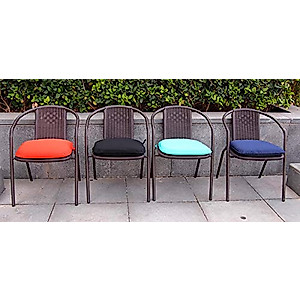 Augld 2 Pack Water Repellent Patio Chair Cushion Breathable 17"x16" Seat Cushion with Ties Black-2