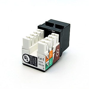 Beszin Cat.6 RJ45 110 Type Keystone Jack (10-Pack, Black)